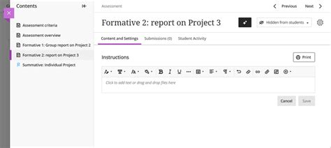 Assignment Set Up Guides For Online Learning Tools At University Of