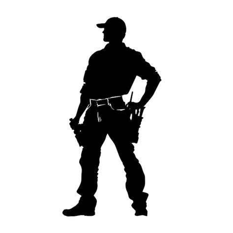 Vector Silhouette Of A Handyman Premium Ai Generated Vector