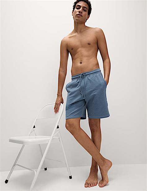 Buy Cotton Rich Striped Lounge Shorts At Marks And Spencer