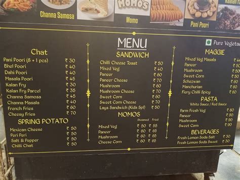 menu at snack bar chennai 1