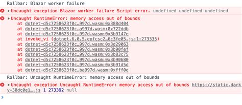 blazor worker memory access out of bounds bug · issue 4059