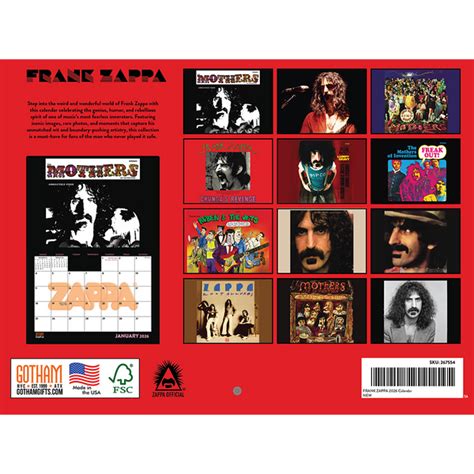 Zappa 2026 Calendar Frank Zappa Official Store