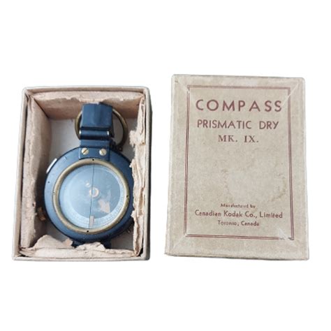 Ww2 Mkix Prismatic Dry Compass In Issue Cardboard Box Canadian Kodak Canadian Soldier Militaria