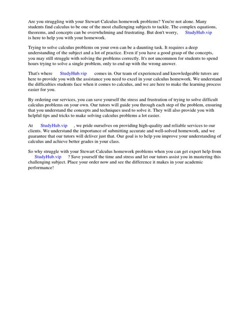 Stewart Calculus Homework Problems Download Free Pdf Mathematics