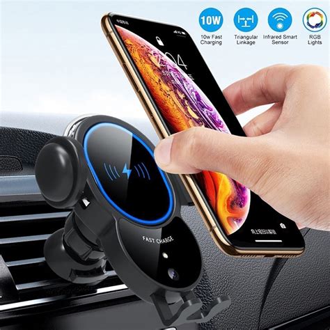 10w Wireless Automatic Clamping Mount Fast Charger For Your Car Q
