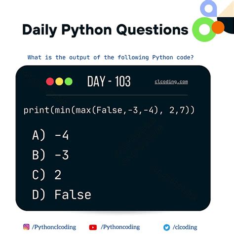 Python Coding Challenge Day 103 What Is The Output Of The Following Python Code Codeing