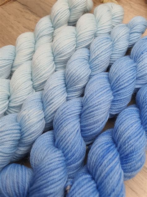 Mini Skein Gradient Fade Set 5x20g Mini Skeins Hand Dyed Indie