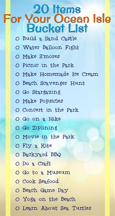 A Beach Bucket List That Will Make Your Friends Jealous Williamson Realty Vacations