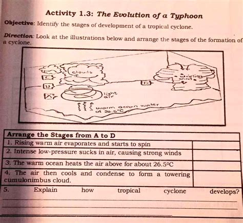 Arrange The Stages From A To D Pa Sagot Po Activity 13 The Evolution Of A Typhoon Objective