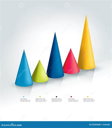 3d Infographic Cone Chart Graph Stock Vector Illustration Of