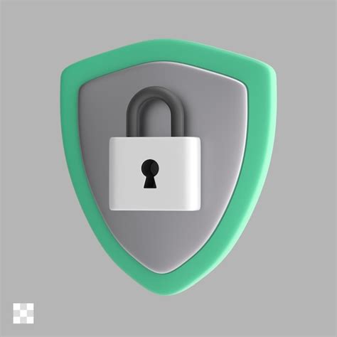 Premium Psd Shield With Lock 3d Icon