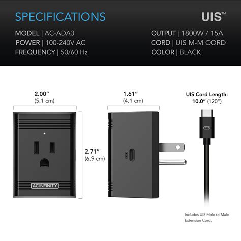 Uis Control Plug For Outlet Powered Equipment Ac Infinity