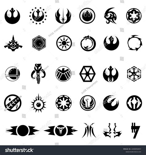 Starwars Icon Set Isolated On White Stock Illustration 2200050457