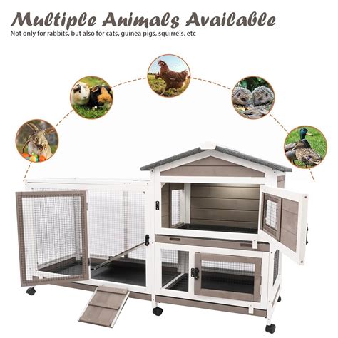 Outdoor Bunny Hutch 2 Story Rabbit Hutch With Wheels Indoor Outdoor