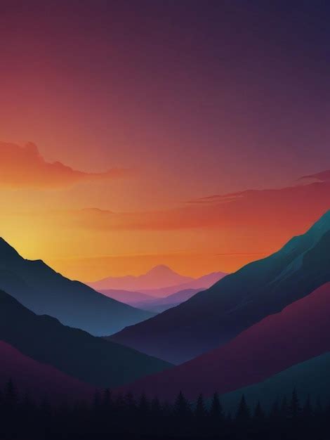 Sunset Gradient Background Premium Ai Generated Image