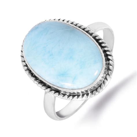 Inel Din Argint Cu Larimar Handmade Legendele Atlantidei