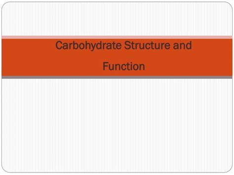 Carbohydrates Structure And Functionpdf