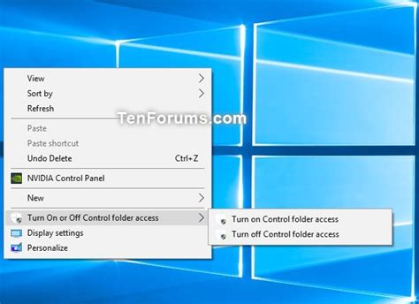 Add Turn On Or Off Controlled Folder Access Context Menu Windows Tutorials