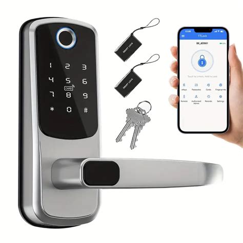 1pc Smart Keyless Entry Door Lock Fingerprint And Passcode Keypad App