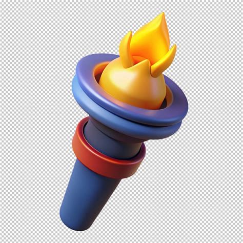 Torch In 3d Render For Graphic Asset Web Presentation Or Other