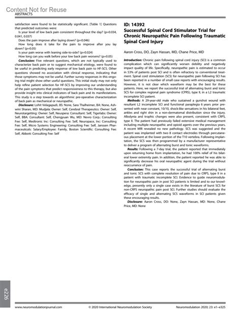 Successful Spinal Cord Stimulator Trial For Neuromodulation