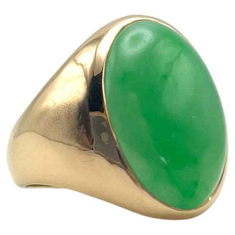 10kt Gold Mens Jade Ring For Sale At 1stdibs Mens Jade Ring Gold
