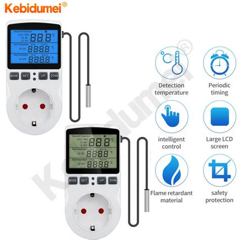Kebidumei Digital Temperature Controller Timer Socket Thermostat With