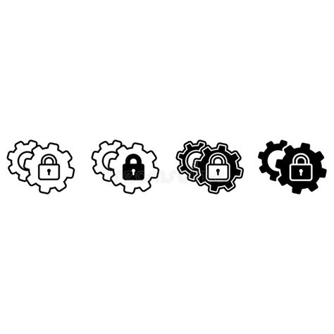Computer Protection Vector Icons Set Cyber Security Illustration