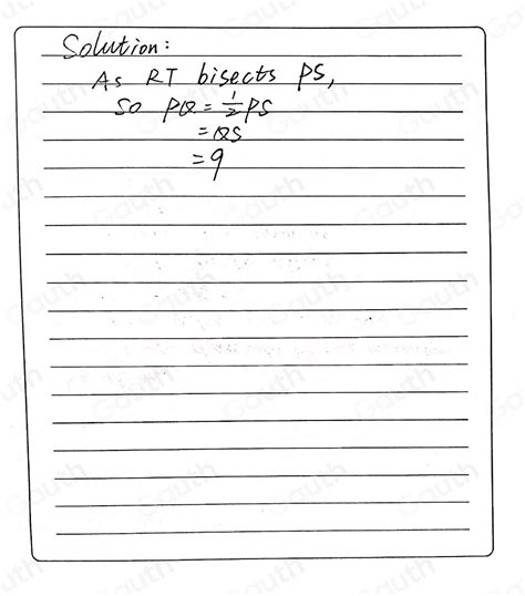solved 7 rt bisects overline ps find pq [algebra]