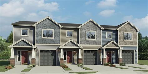 Triplex Town House Plan 3 Bedroom 2 And Half Bath And Garage T 454 Town