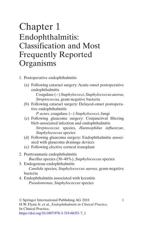 Pdf Endophthalmitis Classification And Most Frequently Reported