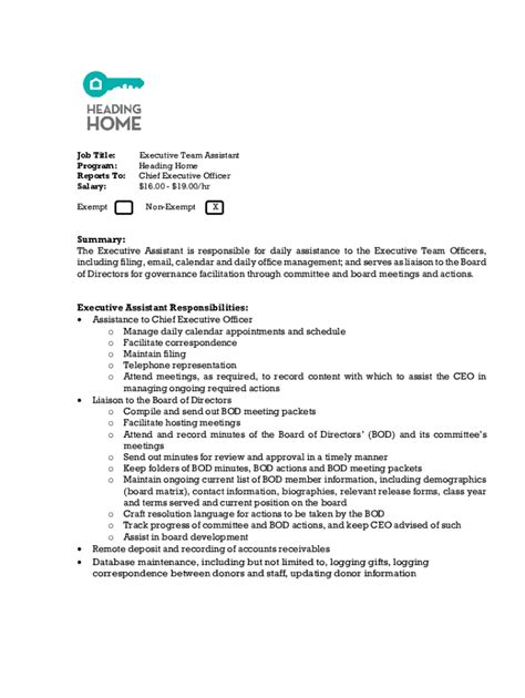 Fillable Online How To Be A Successful Executive Assistant Tips