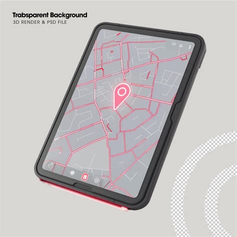 Premium Psd Psd Smart Gps Map Element Isolated 3d Object