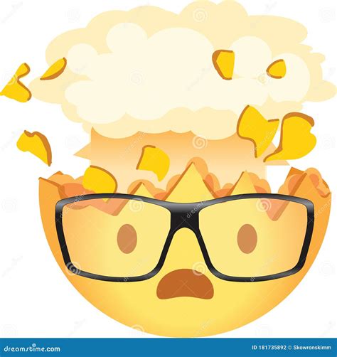 Shocked Emoji Wearing Glasses Exploding Head Nerd Emoticon Stock