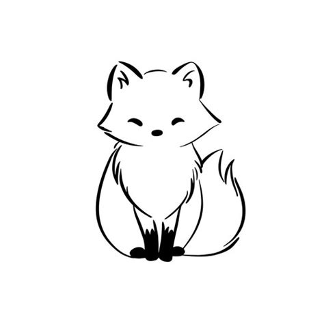 Arctic Fox Line Art 59804258 Royalty Free Vector Vectorstock