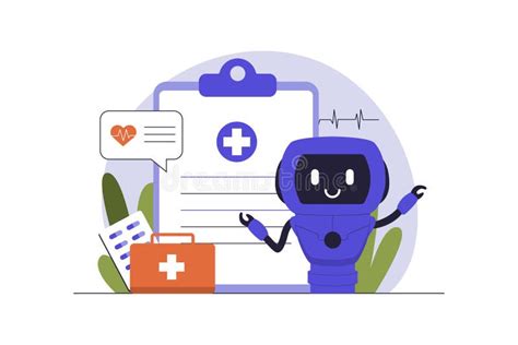 Ai Healthcare And Medical Assistant Robot Illustration Stock Vector