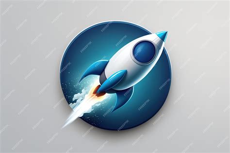 premium ai image rocket in a circle logo white background generative ai