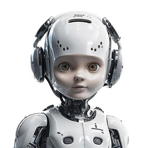 premium photo a robot with a microphone on his head is wearing a headset