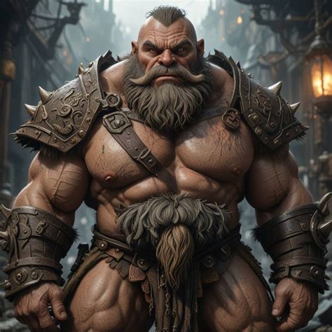 Mustachioed Barbarian Боевой молот Воин викинг Дизайн персонажей