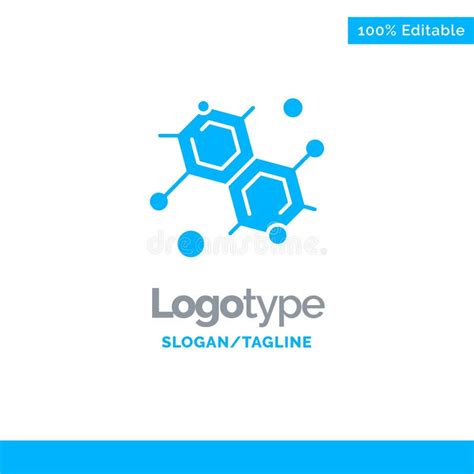 Chemist Molecular Science Blue Solid Logo Template Place For Tagline Stock Vector