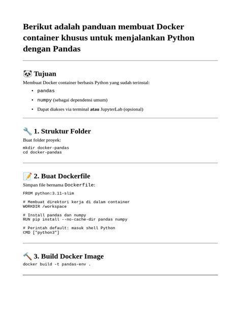 Docker Untuk Python Dan Pandas Pdf