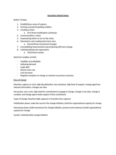 Simulation Debrief Notes Pdf Economies Business