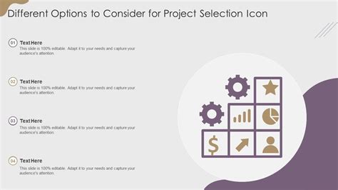 Different Options To Consider For Project Selection Icon Ppt Sample