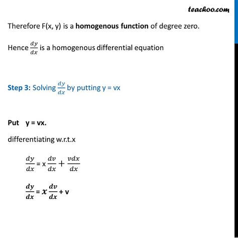 Ex 94 2 Show Homogeneous Y X Y X Chapter 9 Class 12