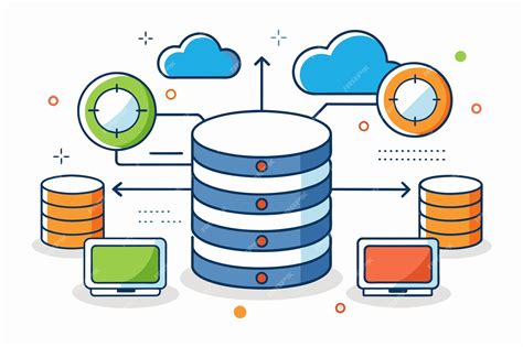 Premium Vector A Stack Of Data With A Cloud Hovering Above It Representing Cloud Storage And