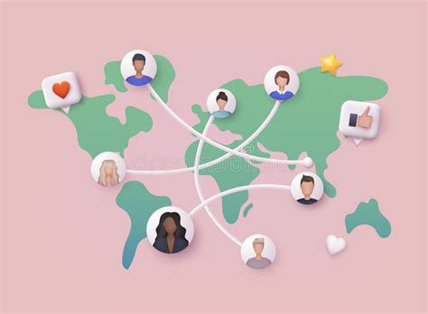Social Media Communication Internet Network Connection 3d Web Vector
