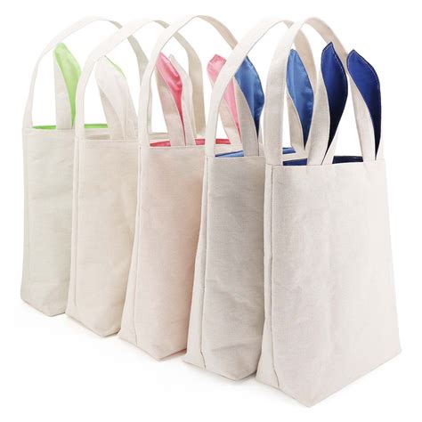 Easter Bunny Bag For Egg Hunts Easter Basket Tote Handbag Dual Layer