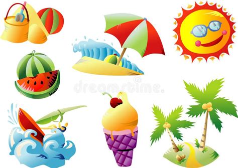 Summer Beach Travel Clip Art Stock Vector Illustration Of Ball Relax