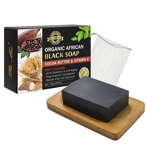 Organic African Black Soap Cleansing Whitening For Face Body