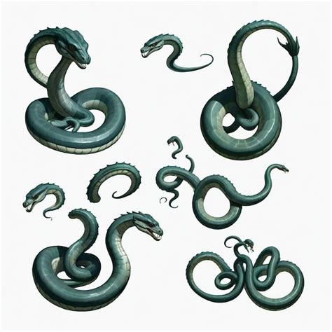 Hydra Vector Set White Background Isolated A High Premium Ai Generated Vector